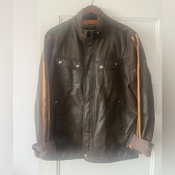 Point Zero | Jackets & Coats | Mens Dark Brown Jacket With Orange ...